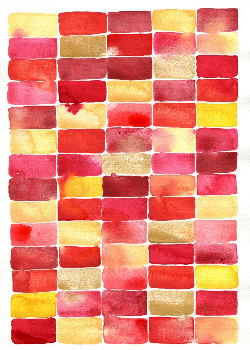 'Abstract Geometric Red' Poster by Nic Squirrell | Displate