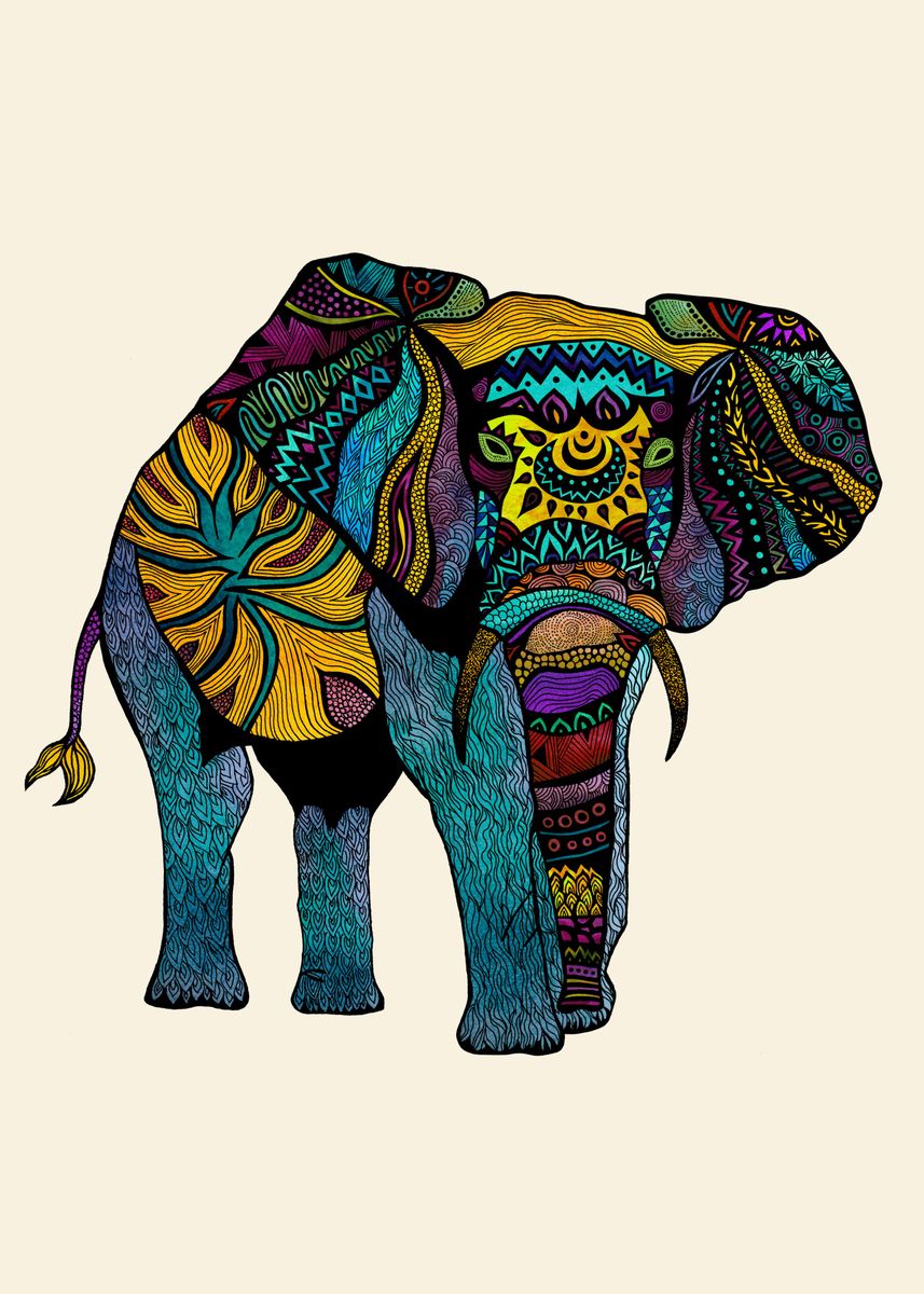 ''Tribal Elephant of Namibia'' Poster by Pom Graphic Design | Displate