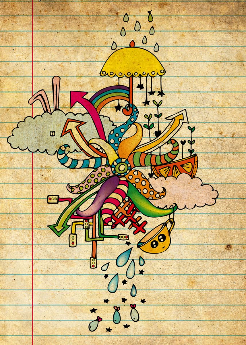 'Notebook World' Poster, picture, metal print, paint by Duru Eksioglu ...