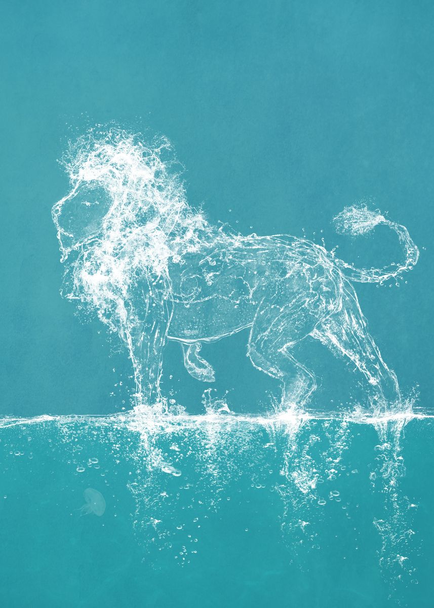 'The Water Lion' Poster, picture, metal print, paint by Paula Belle ...