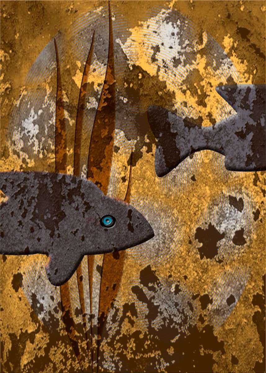 'fish digital painting' Poster, picture, metal print, paint by Roswitha ...