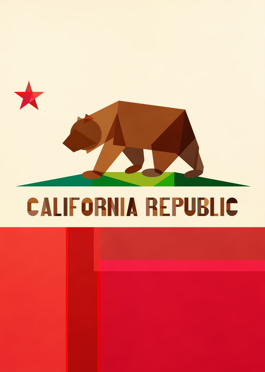'California flag' Poster by Fimbis | Displate