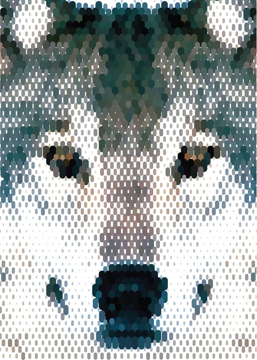 'Wolf Portrait Mosaic - Vector Art' Poster, picture, metal print, paint ...