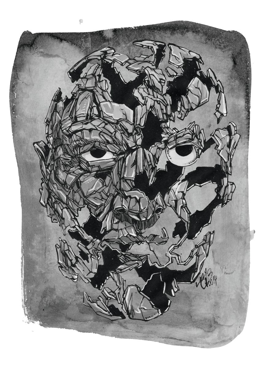 'Stone face' Poster by Lazybastard | Displate