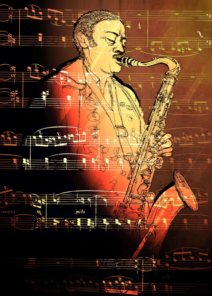 'Pure Sax' Poster, picture, metal print, paint by Fotios Pavlopoulos ...