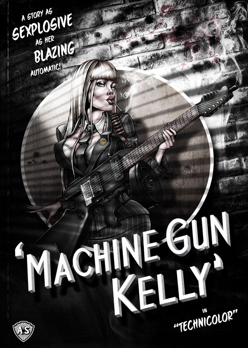 'Machine Gun Kelly' Poster, picture, metal print, paint by Golden Rivet ...