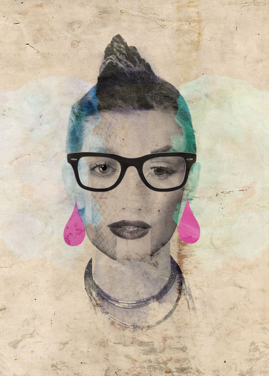 'The Face' Poster, picture, metal print, paint by Mikath | Displate