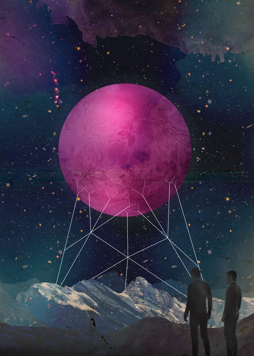 'Intergalactic bridges' Poster, picture, metal print, paint by Mikath ...