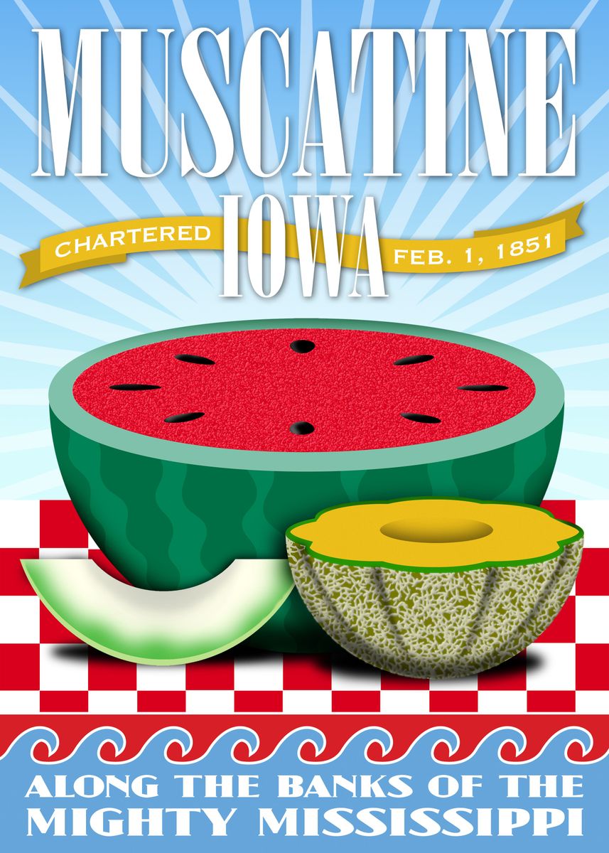 'Muscatine Melons' Poster, picture, metal print, paint by Mike Shield ...