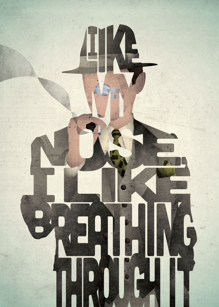 'Jake Gittes - Chinatown.' Poster, picture, metal print, paint by ...