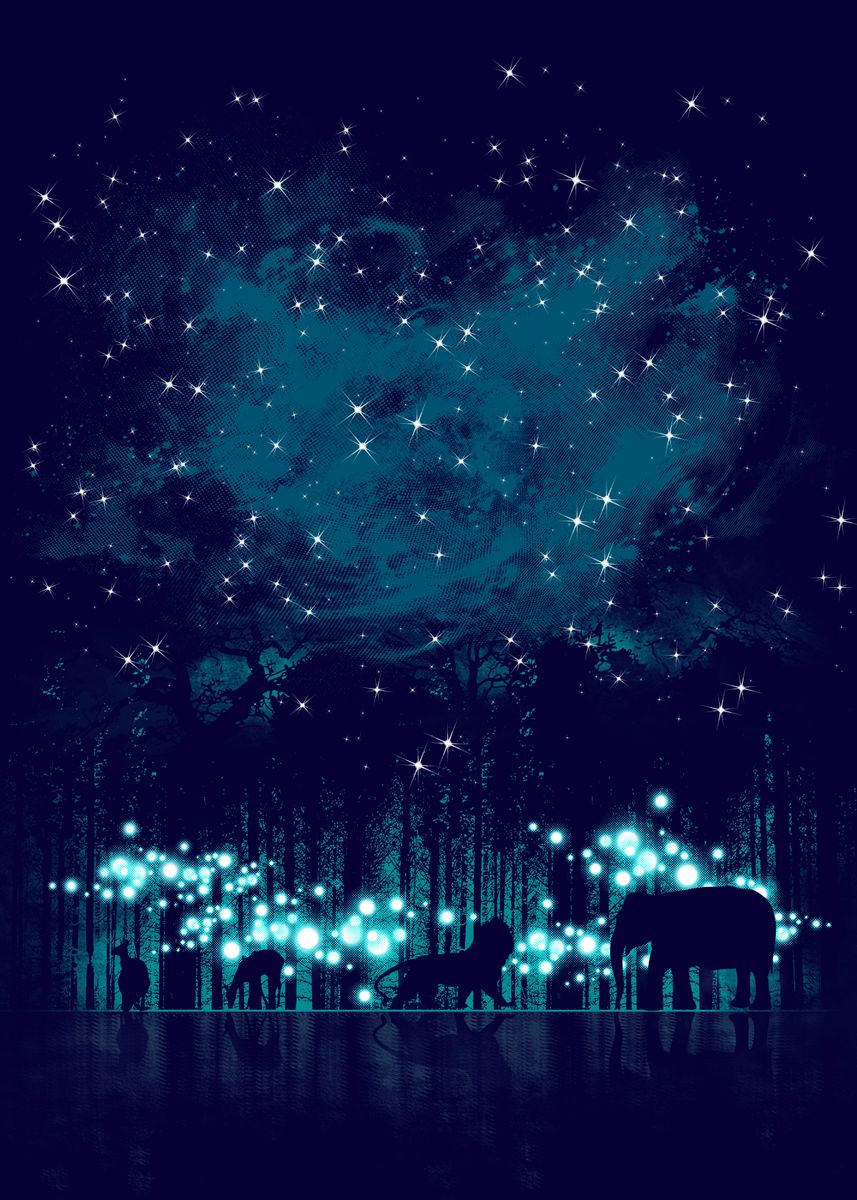 'Cosmic Safari' Poster, picture, metal print, paint by Dan Fajardo ...