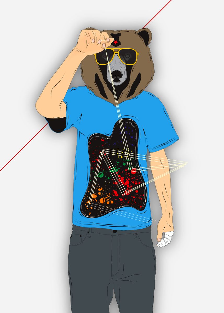 'BEARMAN' Poster, picture, metal print, paint by vestart design | Displate