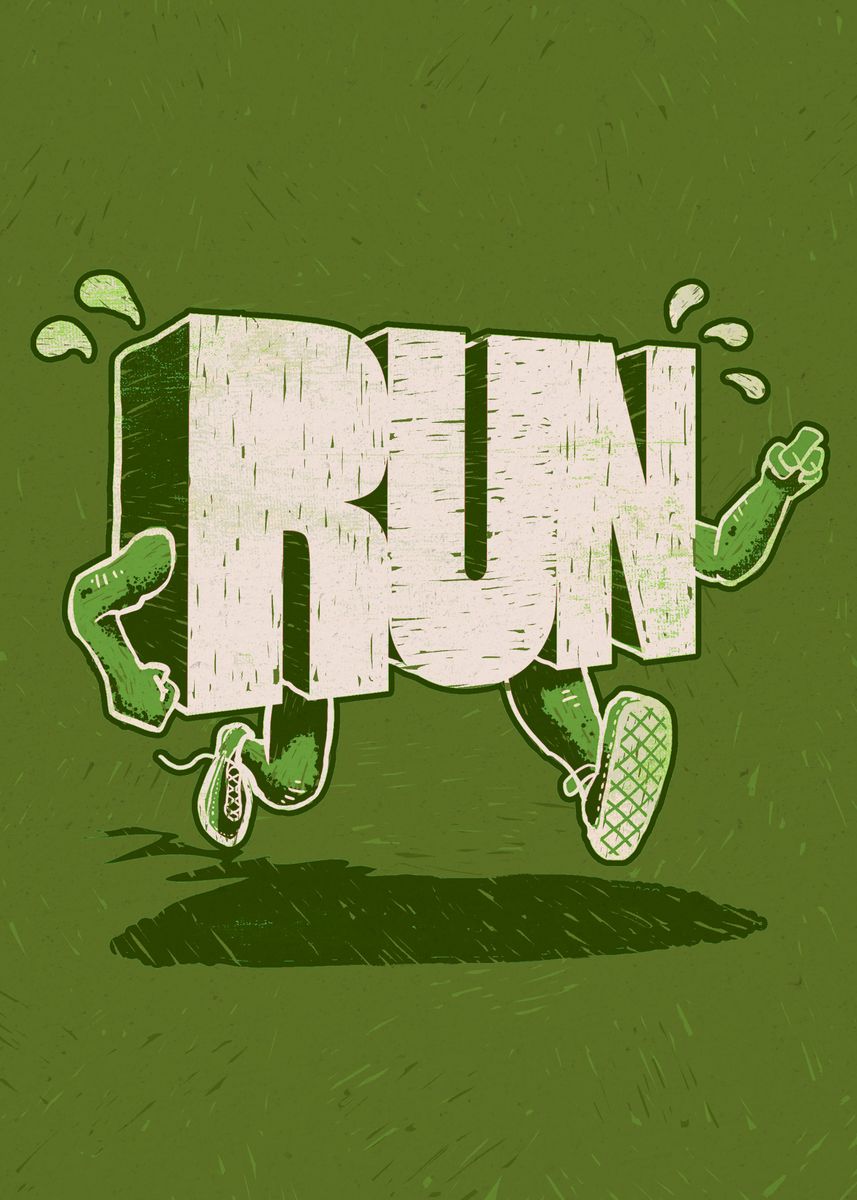 'Run!' Poster, picture, metal print, paint by Ronan Lynam | Displate