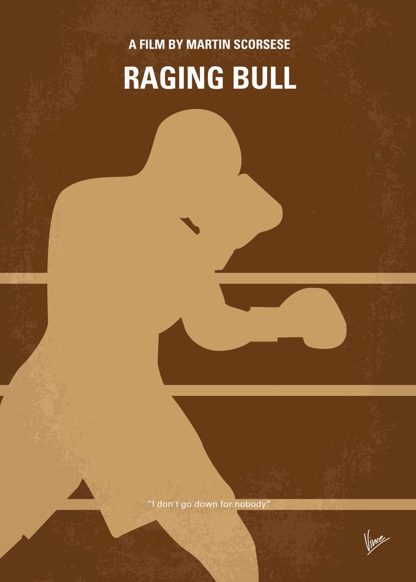 'No174 My Raging Bull minimal movie poster An emotional ... ' Poster ...