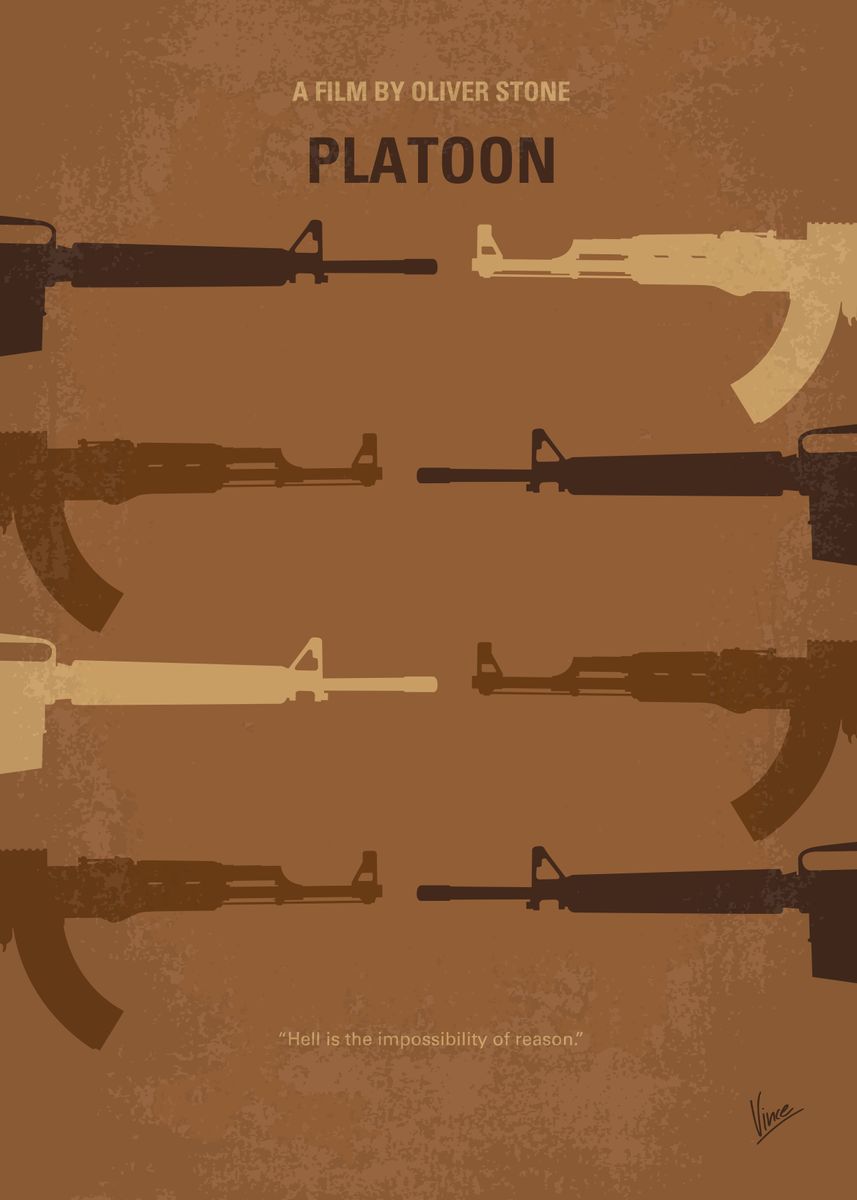 'No115 My Platoon minimal movie poster A young recruit ... ' Poster ...