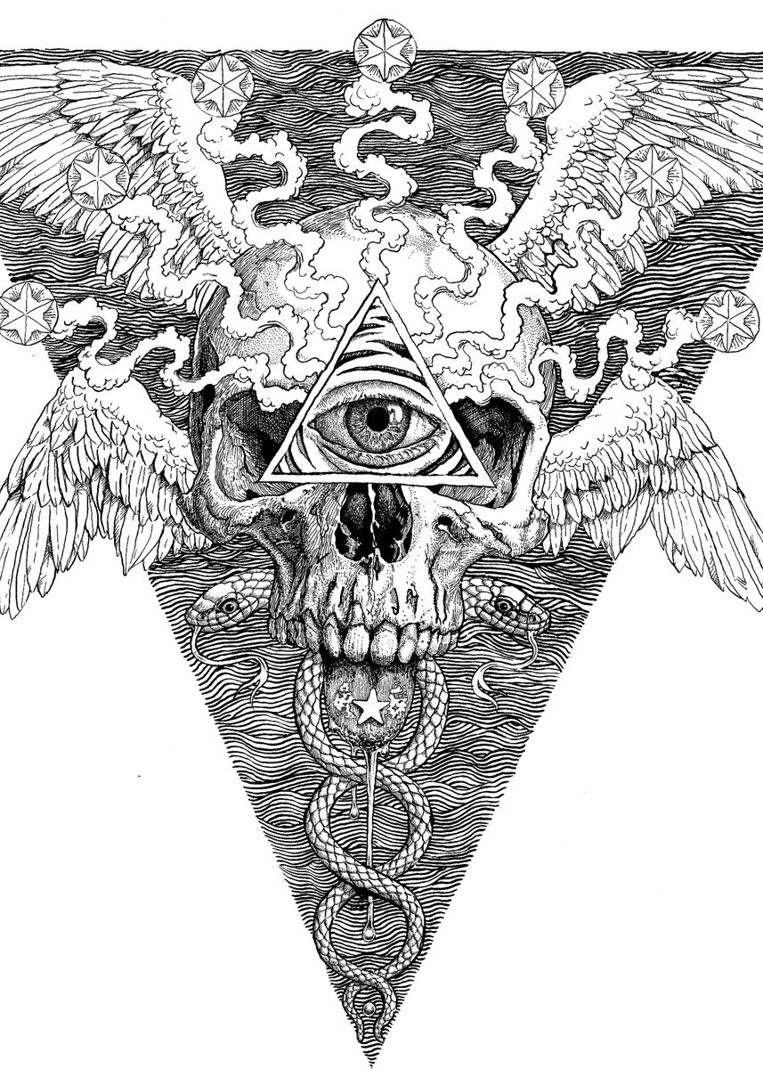 'A hand drawn illustration. A psychedelic gothic depicti ... ' Poster ...