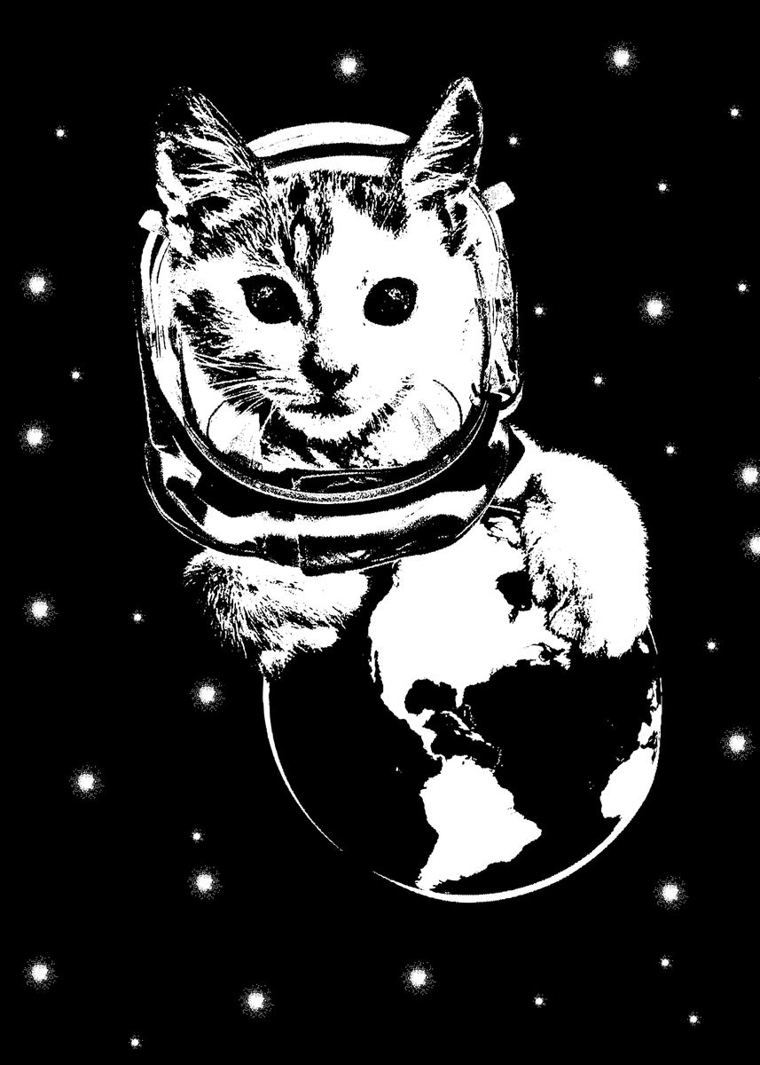 'Space Cat' Poster, picture, metal print, paint by Jesus Maldonado ...