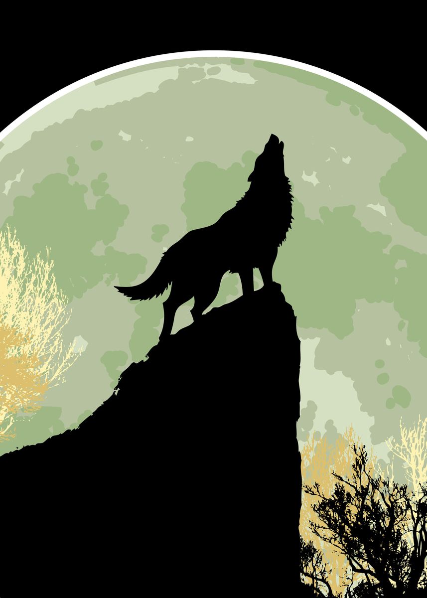 'Wolf Howling' Poster by Jesus Maldonado | Displate