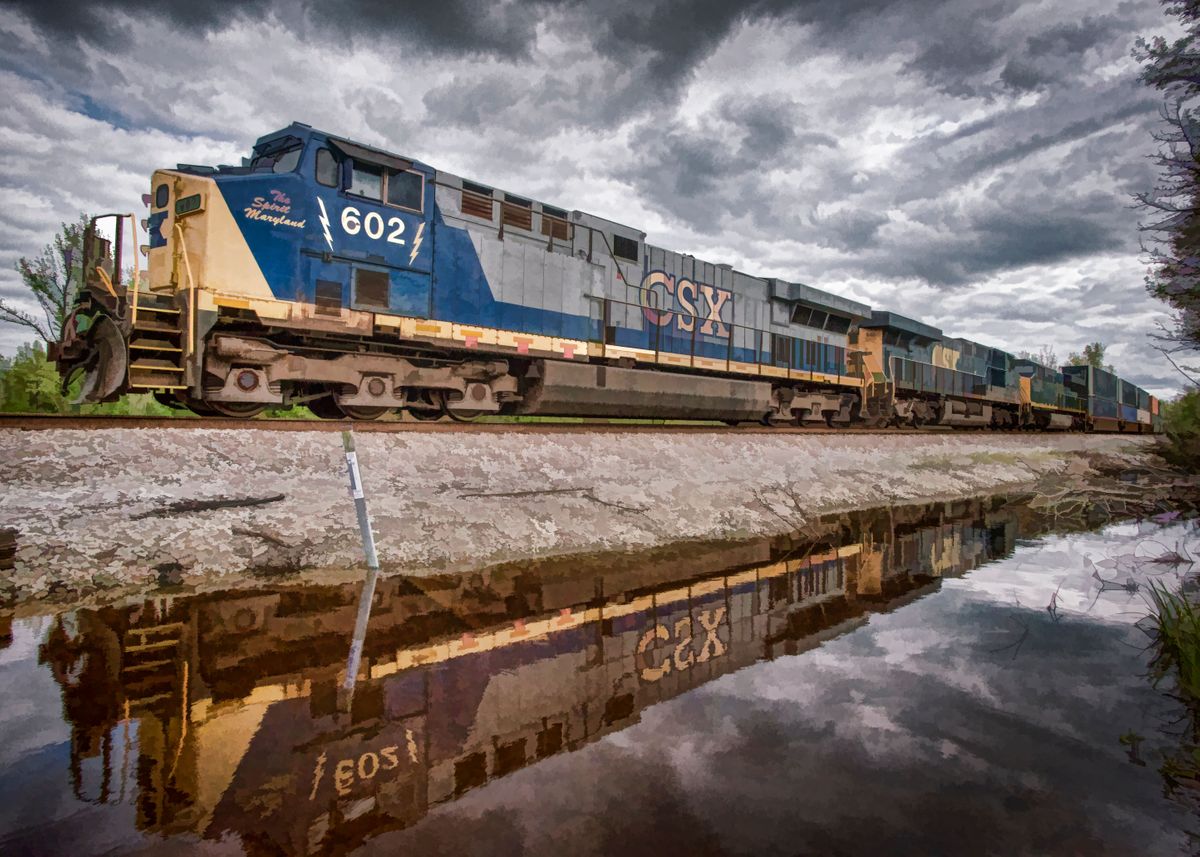 'The Spirit of Maryland CSX Engine 602' Poster by Jim Pearson | Displate