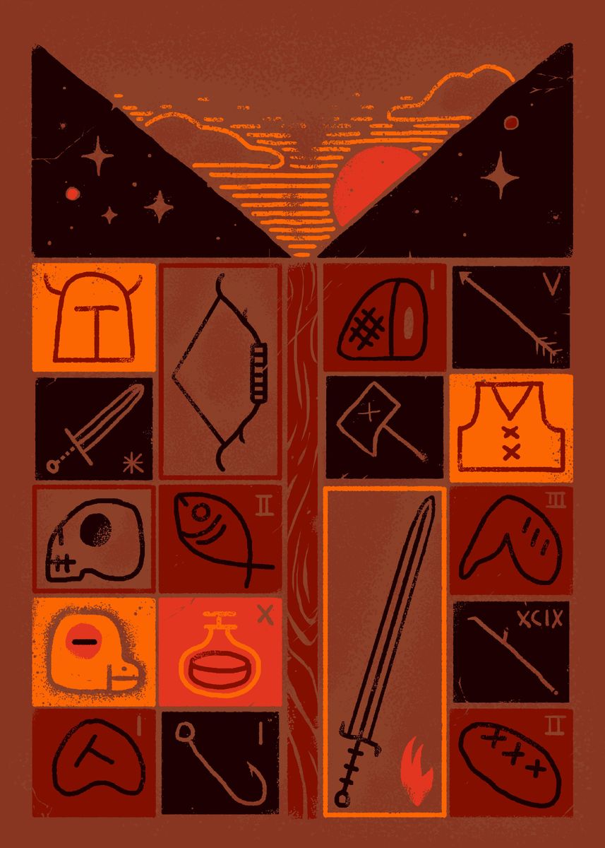 'INVENTORY' Poster, picture, metal print, paint by Mitch Loidolt | Displate