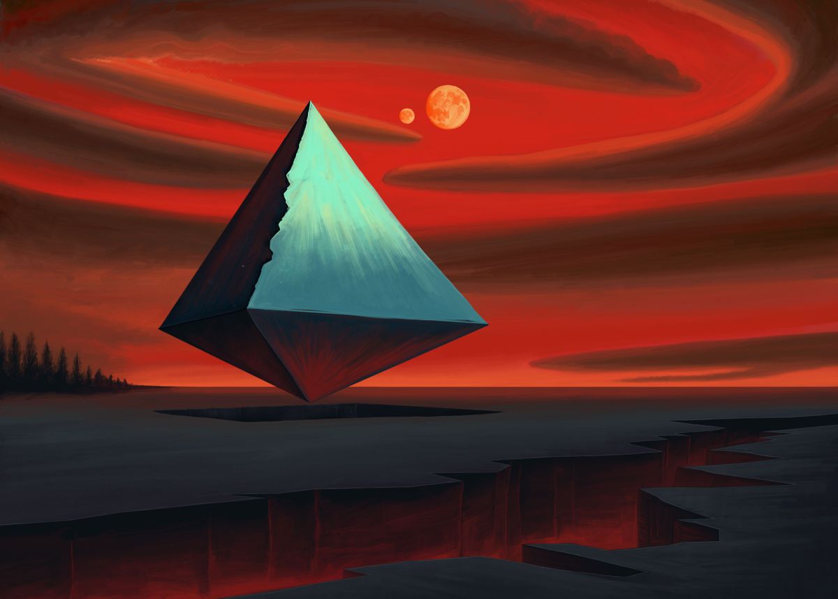 'Moon Pyramid' Poster by Remus Brailoiu | Displate