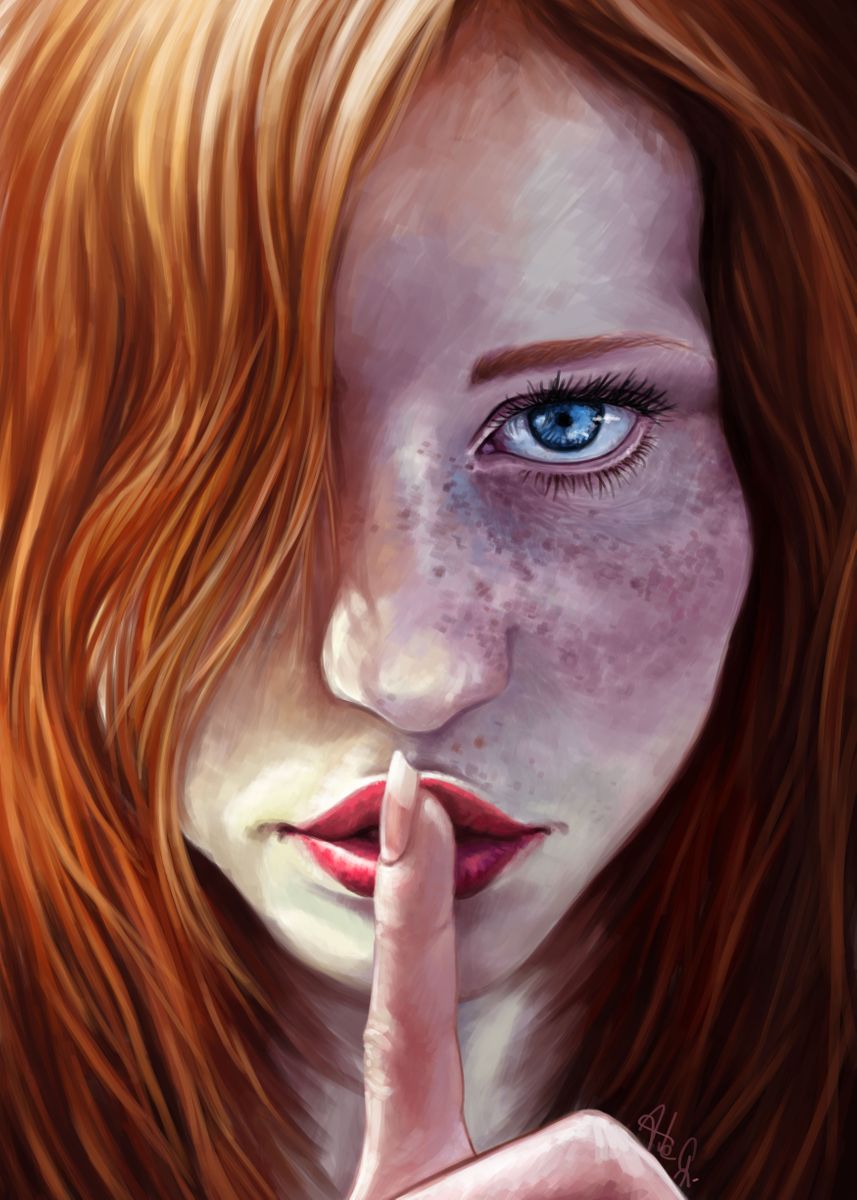 'Shhh' Poster, picture, metal print, paint by Giordano Aita | Displate