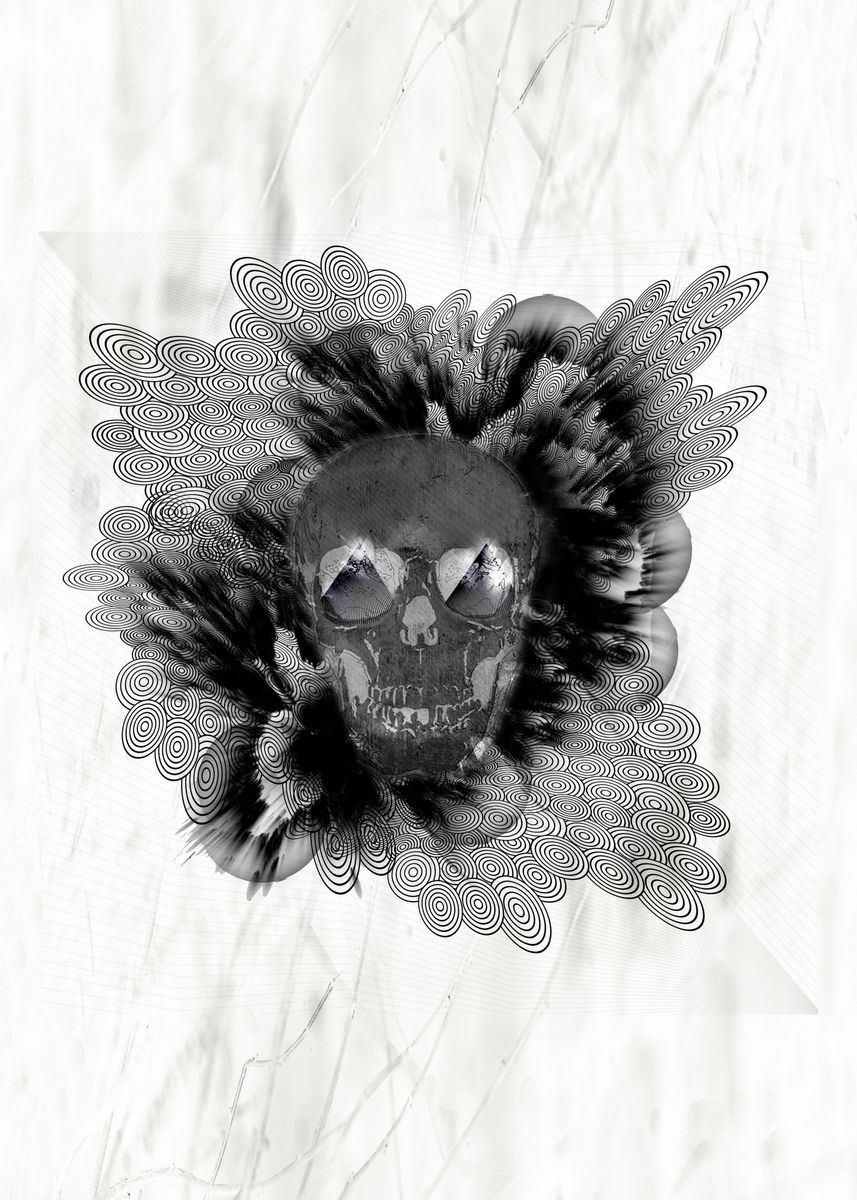 'Anonymous skull' Poster, picture, metal print, paint by gwenola de ...