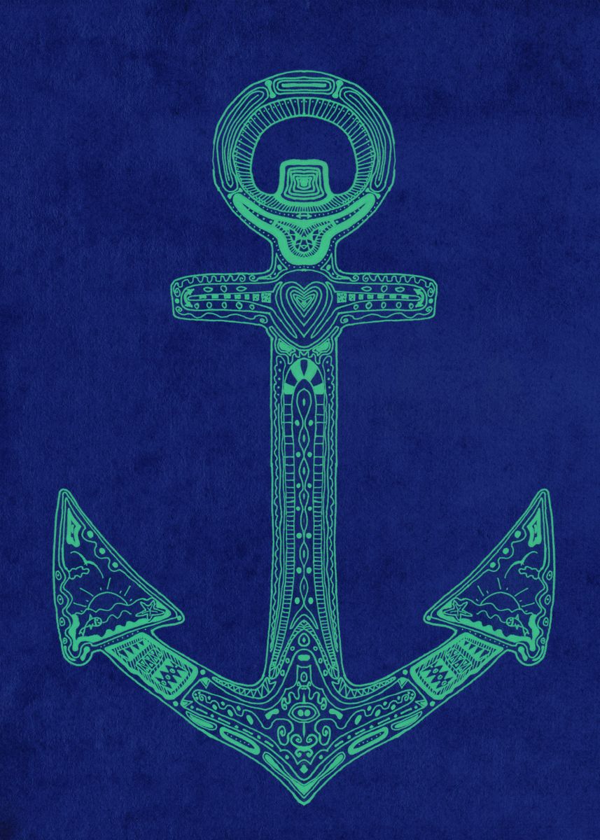 'Anchor; ornate anchor' Poster by Barruf ... | Displate