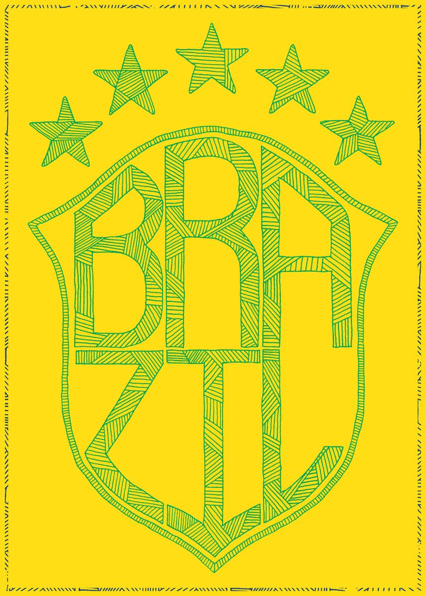 'Brazil football badge' Poster, picture, metal print, paint by Fimbis ...