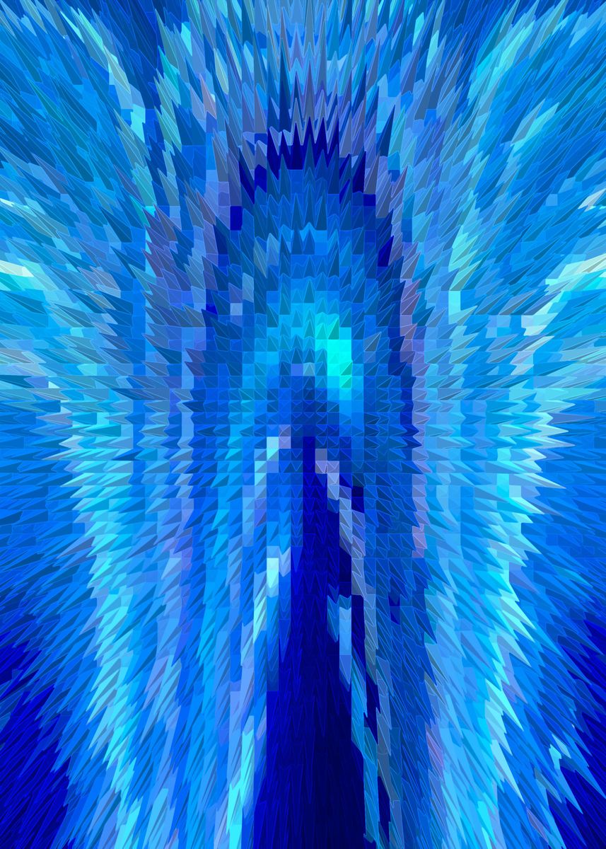'Blue Tunnels' Poster, picture, metal print, paint by Serena Gailey ...
