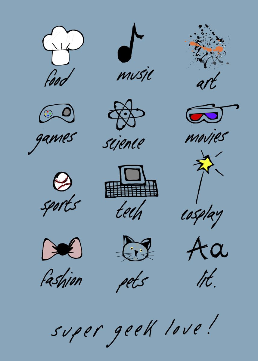 'geek blue BY GASPONCE ' Poster, picture, metal print, paint by ...