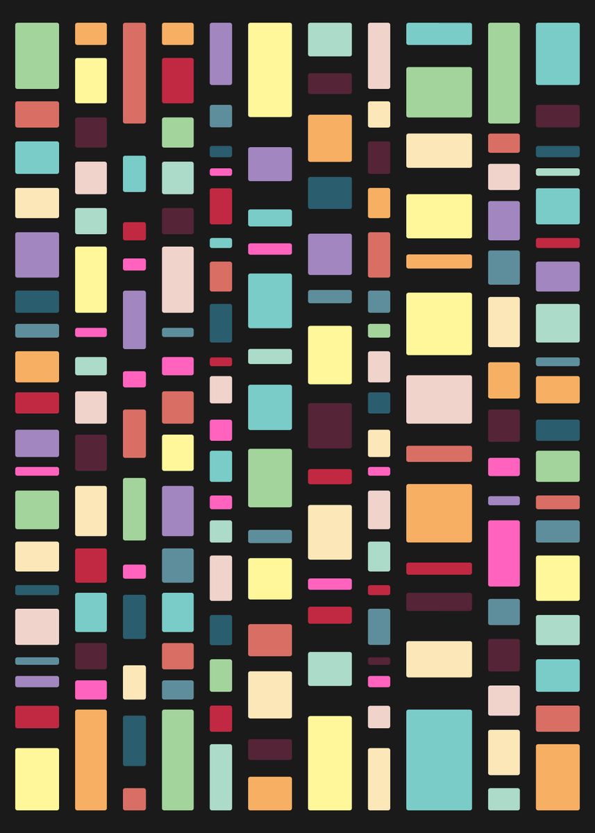 'seventeen pattern (dark)' Poster, picture, metal print, paint by ...