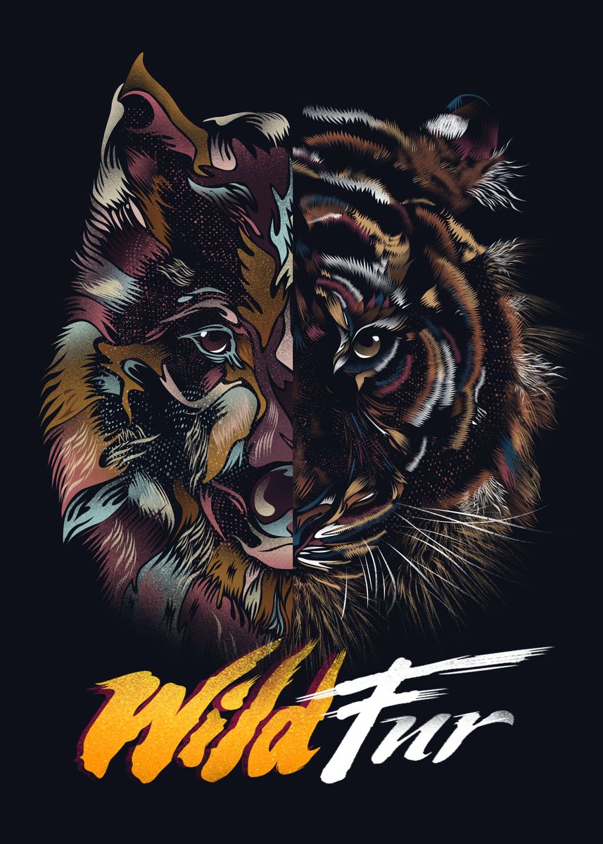 'WILD FUR' Poster, picture, metal print, paint by Dan Fajardo | Displate