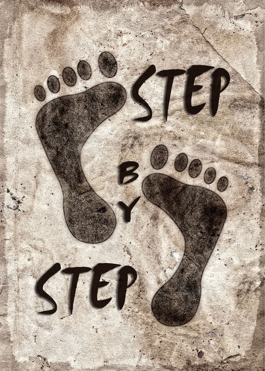 'STEP BY STEP' Poster, picture, metal print, paint by Dagmar Giers ...