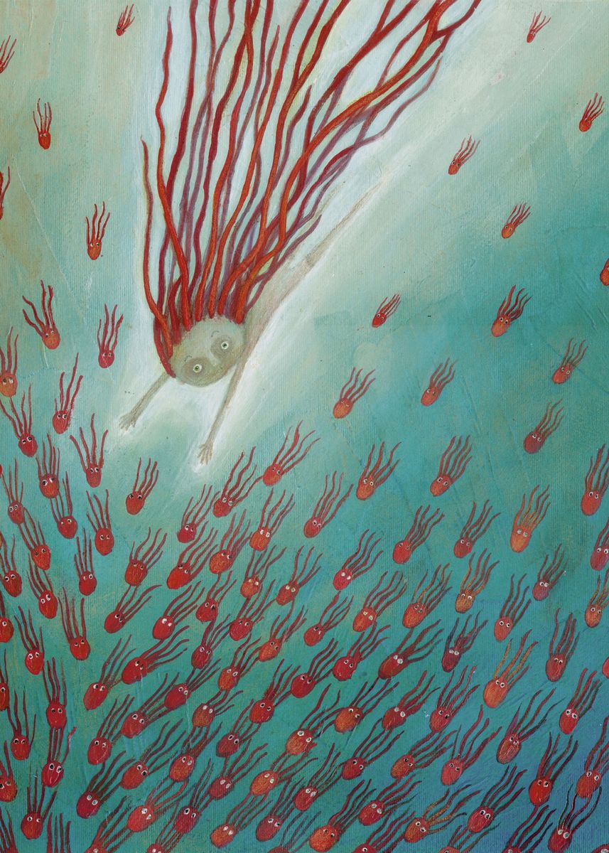 'red polyps' Poster, picture, metal print, paint by Francesca Dafne ...