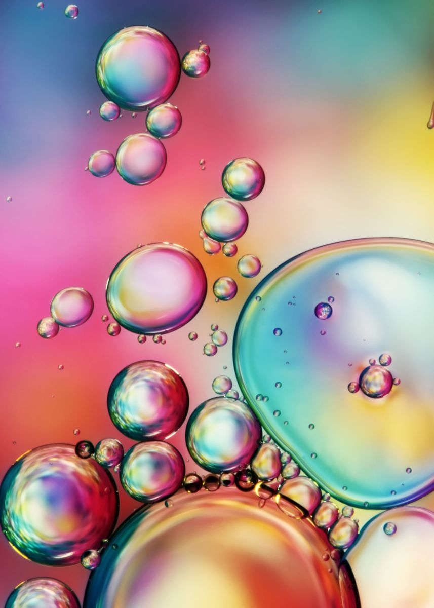 'Bubble Rainbow' Poster, picture, metal print, paint by Sharon ...