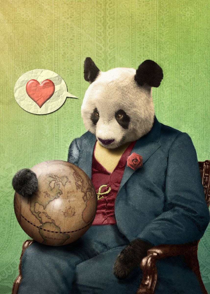 'Wise Panda' Poster, picture, metal print, paint by Peter A Gross ...