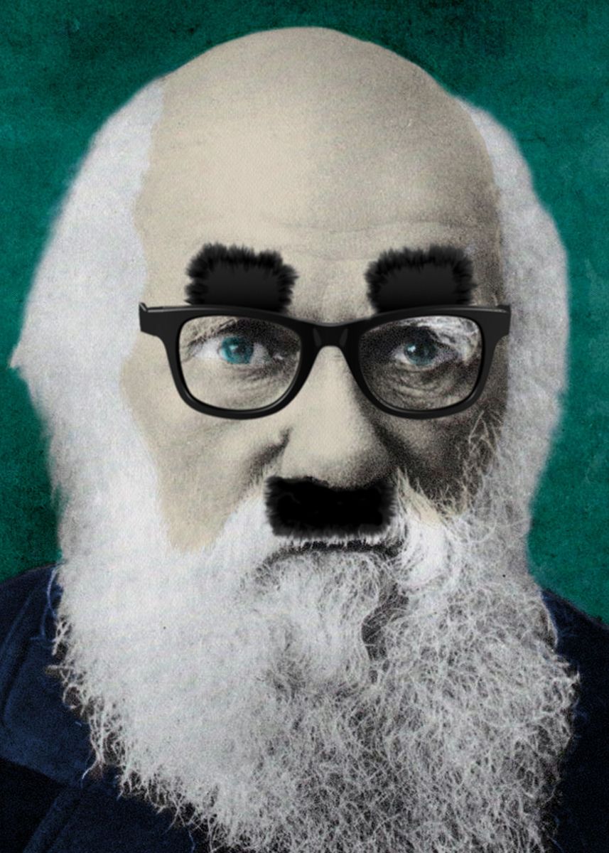 'Comedy Darwin' Poster, picture, metal print, paint by Ron Gray | Displate