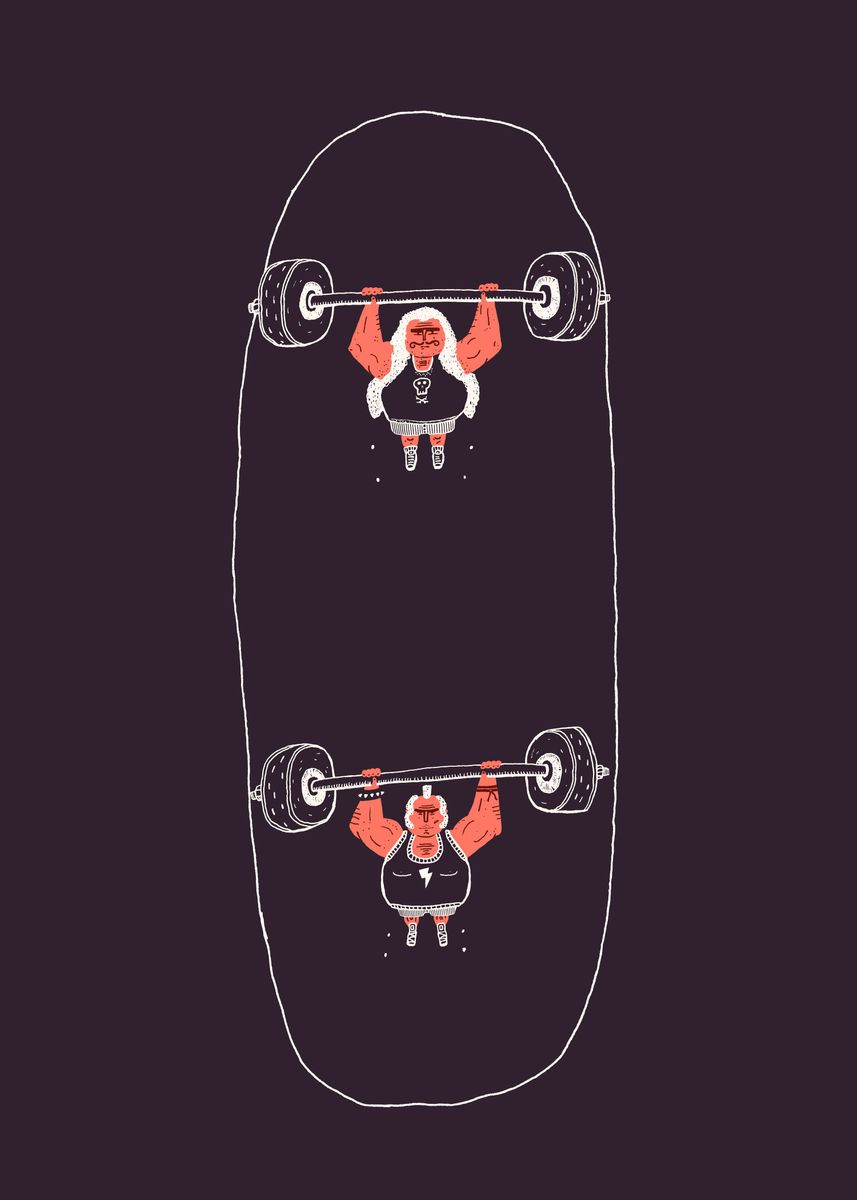 'Heavyweight Skateboarding' Poster, picture, metal print, paint by ...