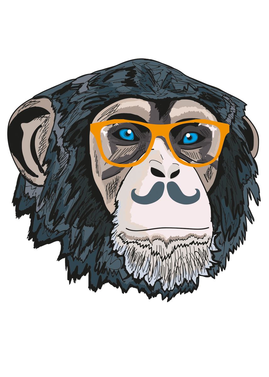 'Monkey!' Poster, picture, metal print, paint by Steve Wade | Displate