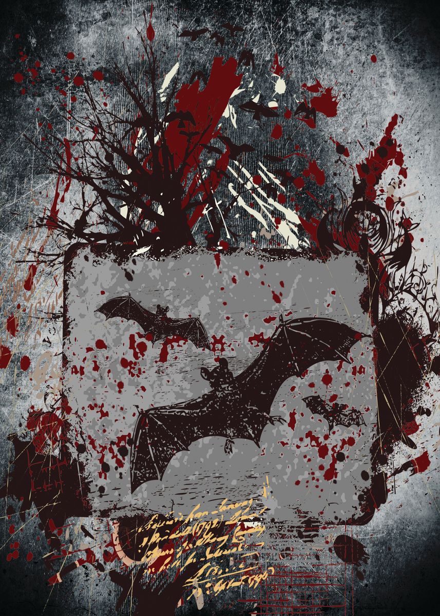'Vampire Bats' Poster, picture, metal print, paint by Denis Marsili ...