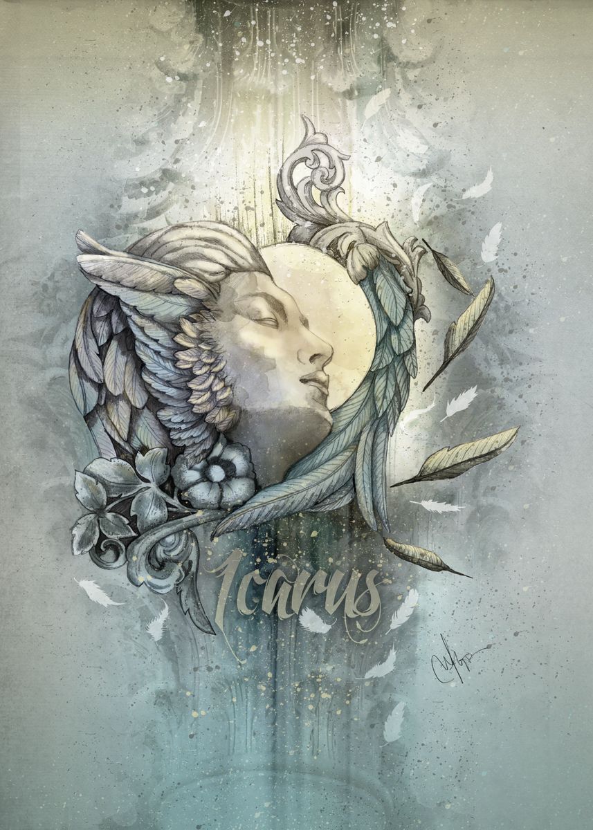 'Icarus' Poster, picture, metal print, paint by Marine Loup | Displate