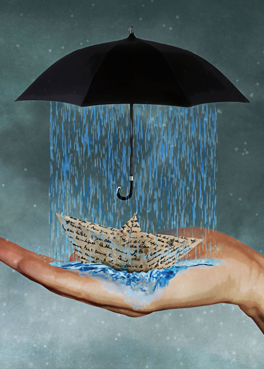 'Downpour' Poster, picture, metal print, paint by seam less | Displate