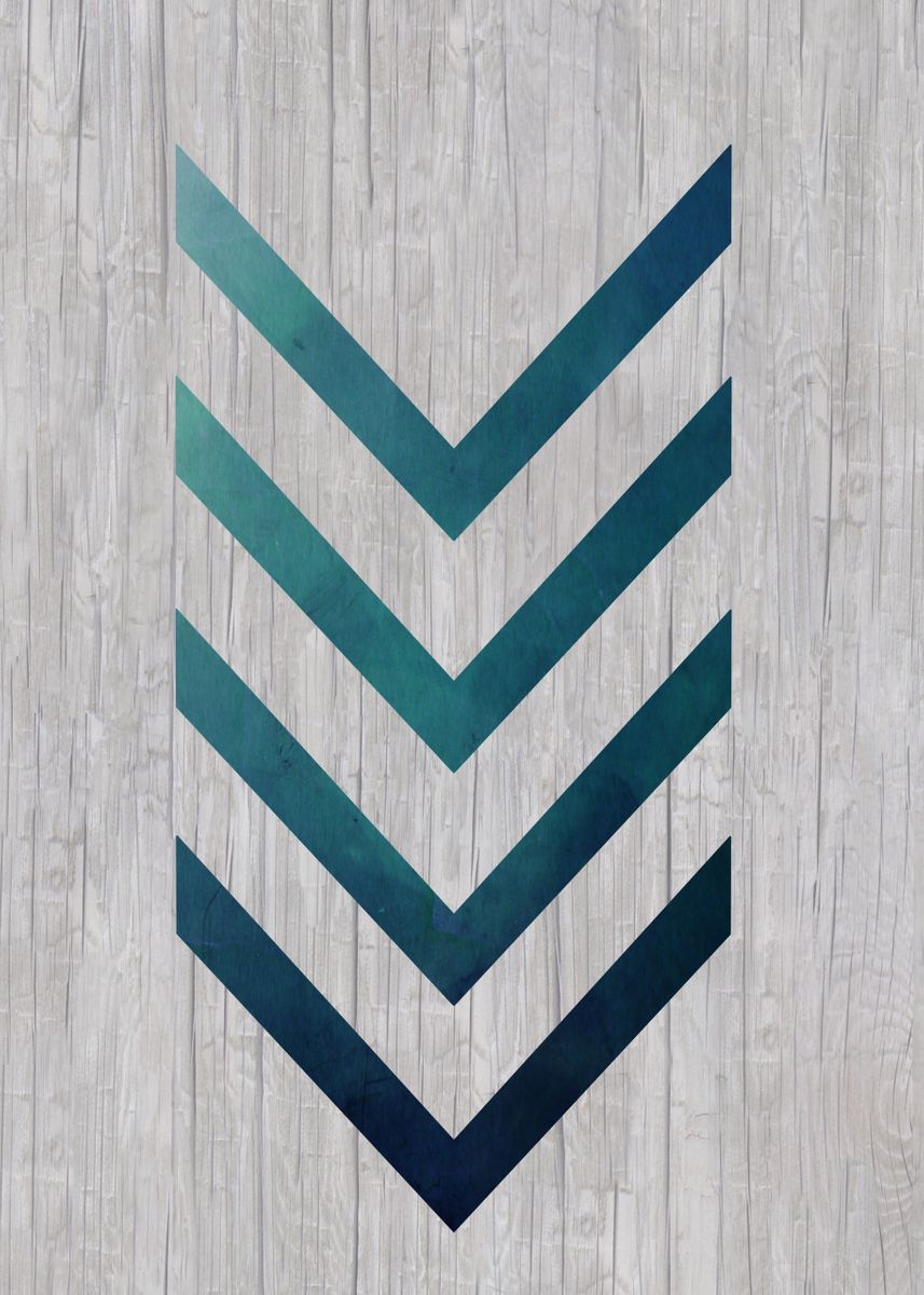 'Blue Arrow' Poster, picture, metal print, paint by LouJah | Displate