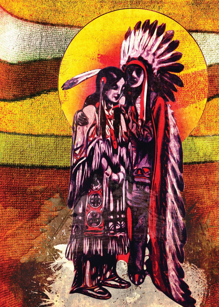 'American Indians' Poster, picture, metal print, paint by Denis Marsili ...