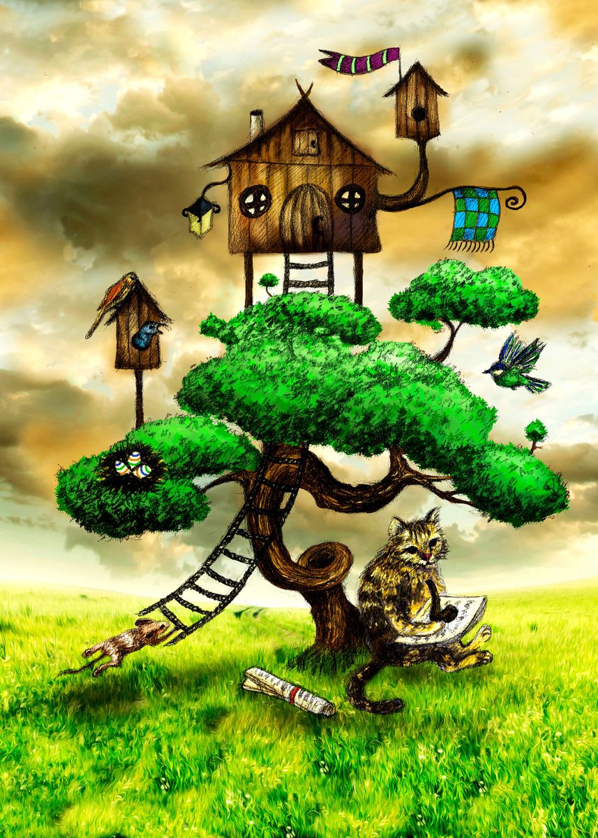 'Magic Tree' Poster, picture, metal print, paint by Anna Shell | Displate