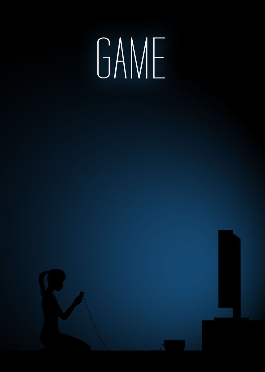 'Girl Gamer - Game' Poster, picture, metal print, paint by Peter Law ...
