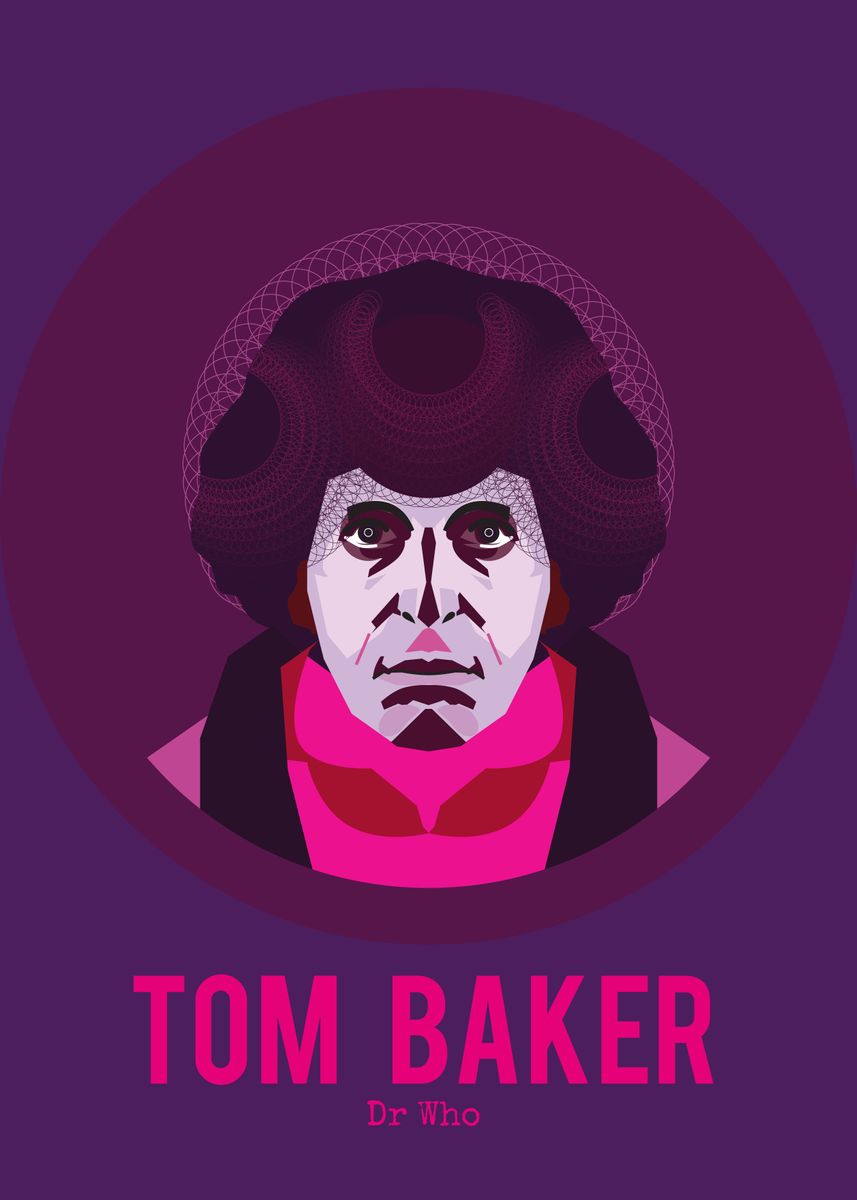 'Abstract Characature of Tom Baker, an earlier incarnati ... ' Poster ...
