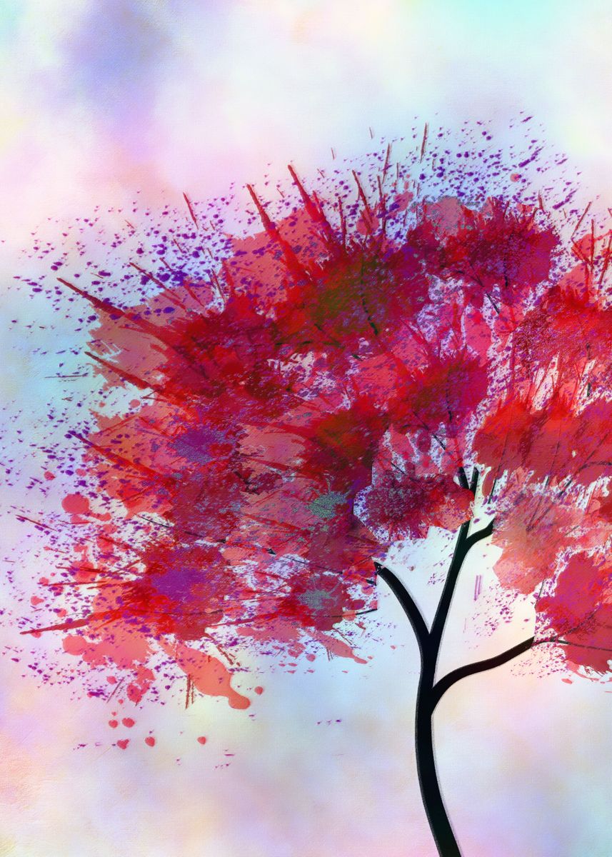 'Blooming Tree' Poster, picture, metal print, paint by Klara Acel ...