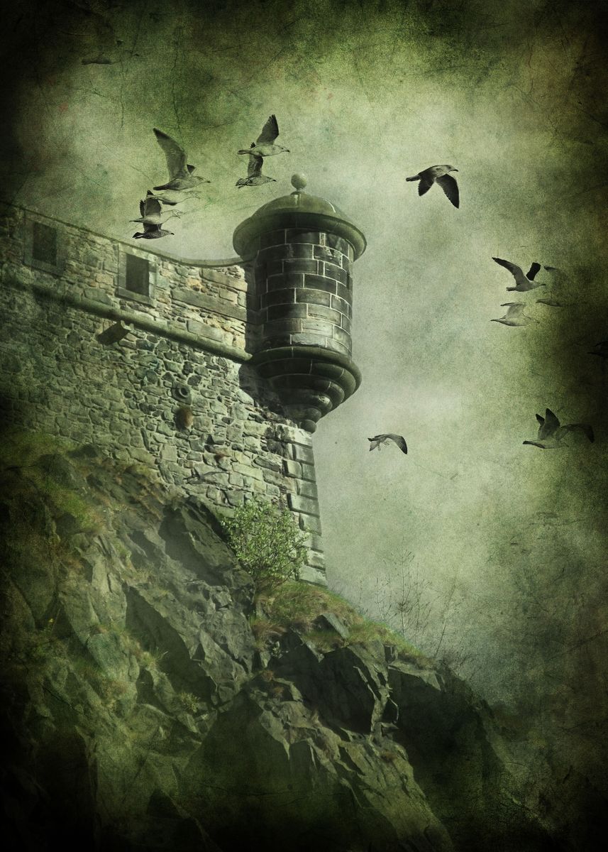 'Castle on a Cliff' Poster, picture, metal print, paint by Svetlana ...